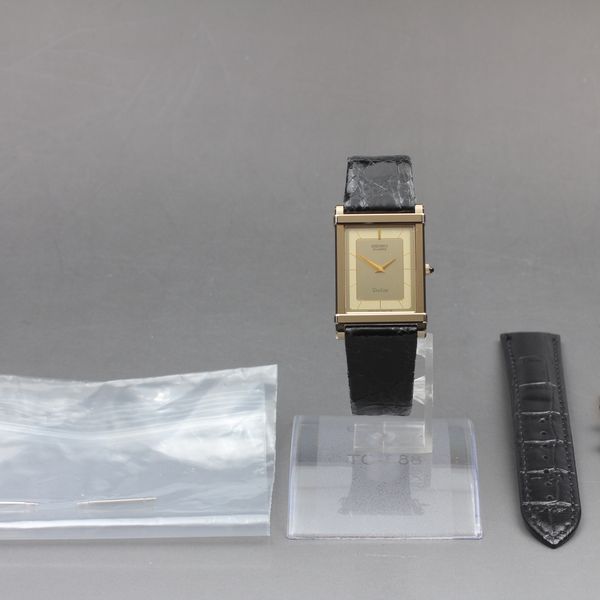[MINT] Seiko Dolce 1220-5110 Gold Dial Quartz Men Vintage Watch Case ...