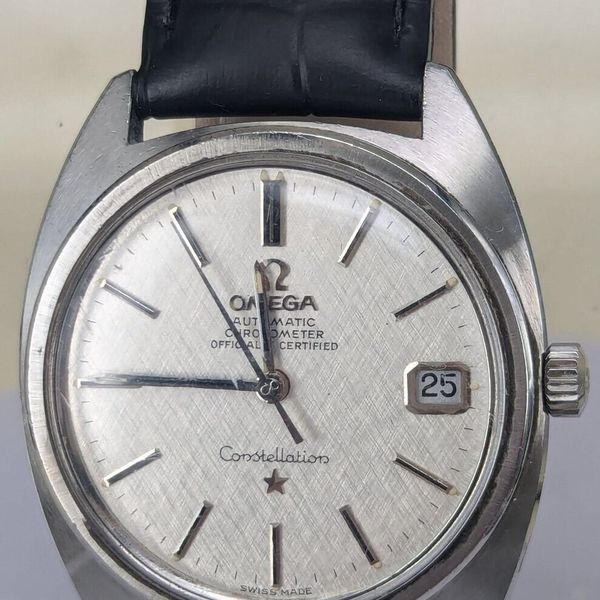 Omega automatic Chronograph Constellation white faced stainless steel ...