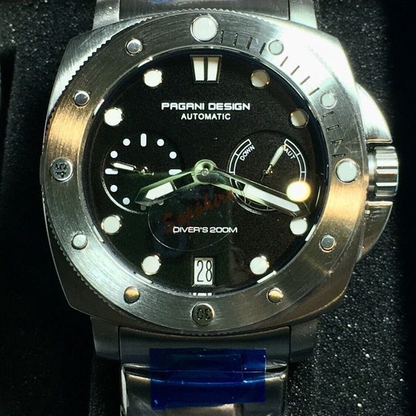 PAGANI DESIGN 44MM PORTHOLE DIVER AUTOMATIC SMALL SECOND POWER RESERVE ...