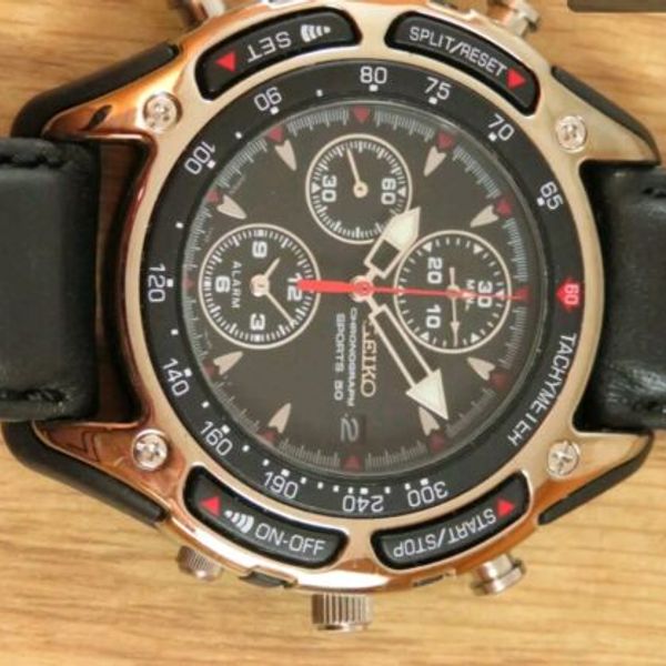 Vintage Seiko Sports 50 #7T32-6H99 Chronograph Watch - Sample - No ...