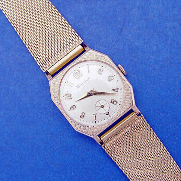 *SERVICED* MEN BULOVA 1967 -ENGRAVED FILIGREE OCTAGON (8 SIDES) BEZEL ...