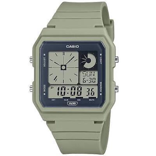Casio Pop Green Bio-Resin Band Unisex 50m Twin Graph Digital Watch LF ...