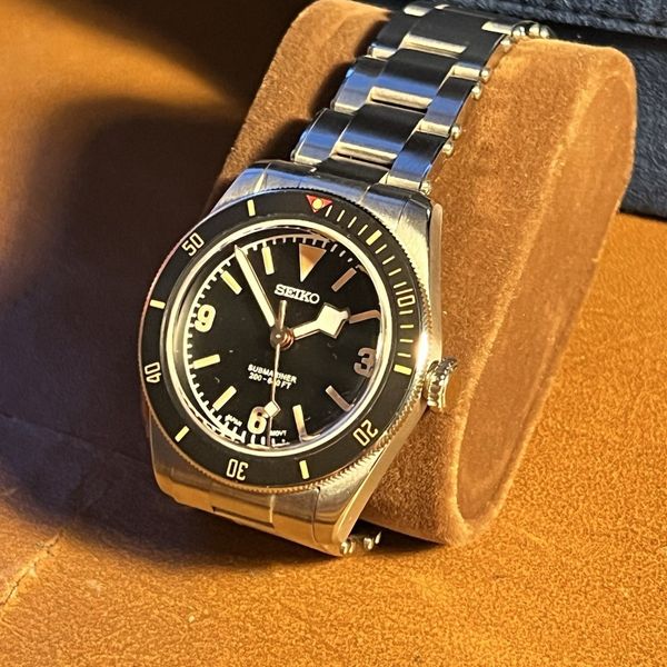 Custom BB58 black 'seiko mod' NH35 automatic homage 39mm bay dive watch ...