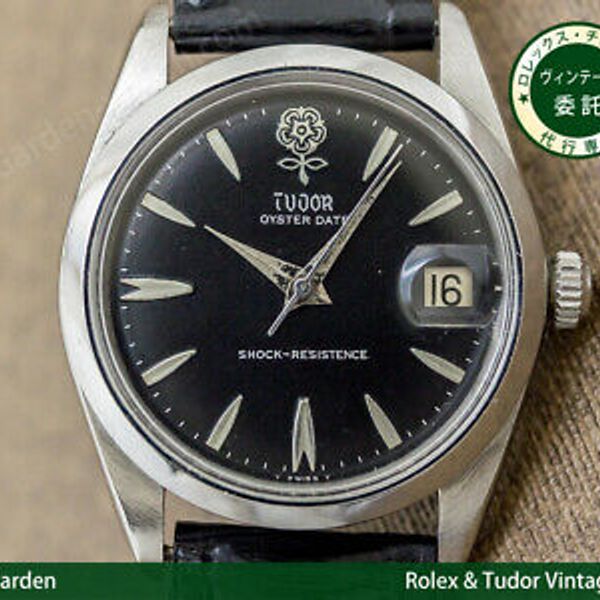 Tudor Oyster Date Big Rose Ref.7962 Vintage Black SS Manual Winding ...