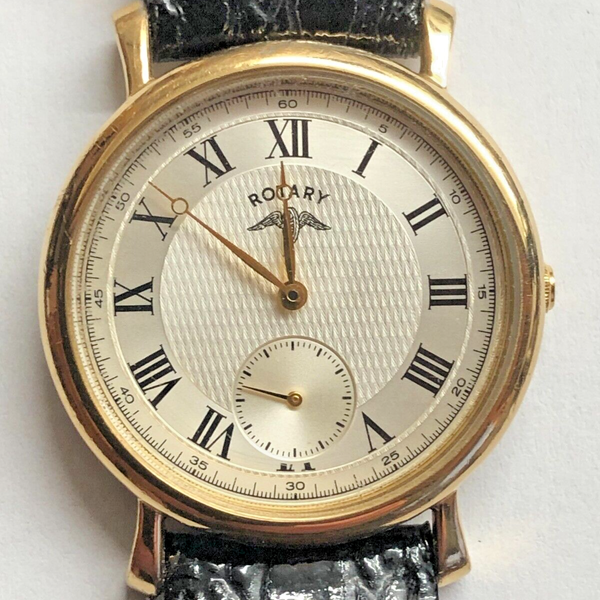 Rotary Gold Plated Mens Anniversary Quartz Watch, GS0705/22, VGC, New ...