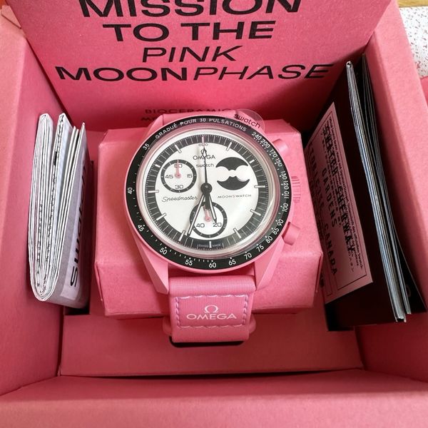 OMEGA x Swatch Bioceramic Moonswatch Mission To The Pink Moonphase NEW ...