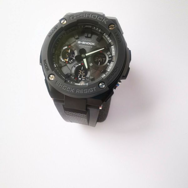 Casio G-Shock GST-W100G-1BER Solar Radio Controlled Black Resin Watch ...