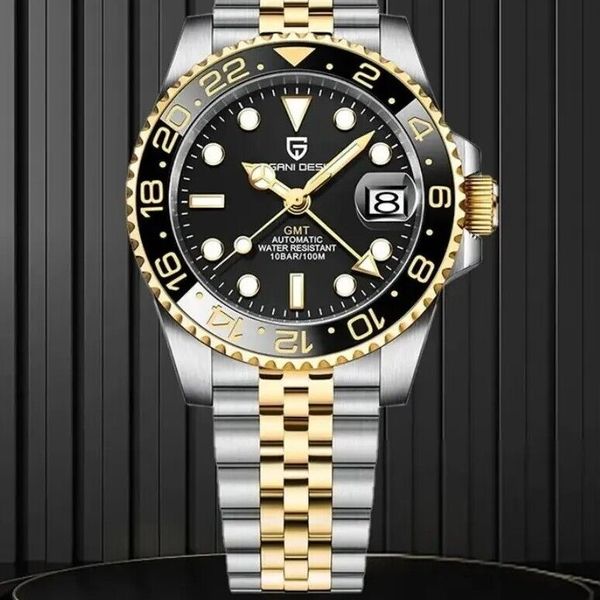 Pagani Design PD 1662 Watch GMT Automatic two tone gold jubilee ...