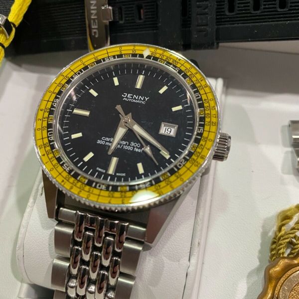 Jenny Doxa Swiss Automatic Dive Watch Caribbean 300 Yellow 50th ...