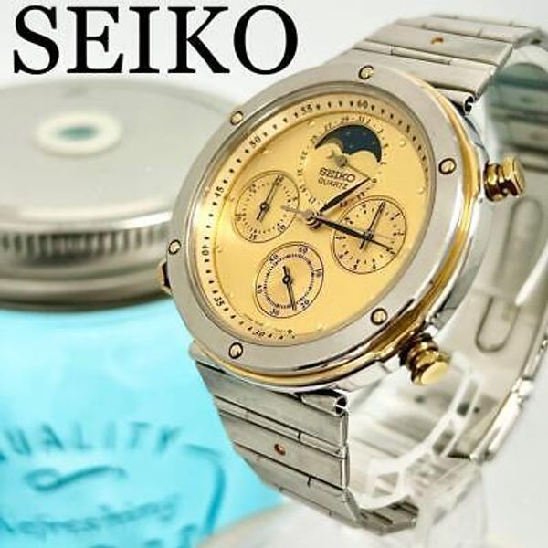 SEIKO MOON PHASES 139 MEN'S WATCH CHRONOGRAPH GOLD (1022 | WatchCharts ...