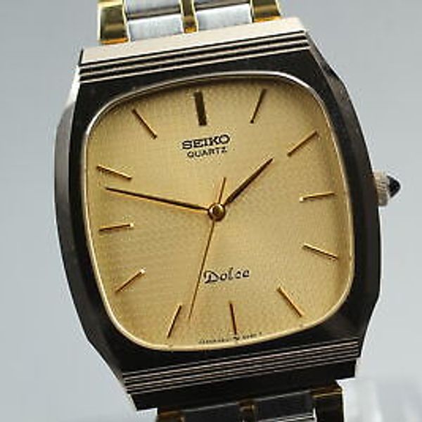[Near MINT] Vintage Seiko Dolce 5931-5450 Gold Dial Square Quartz Men's Watch | WatchCharts ...