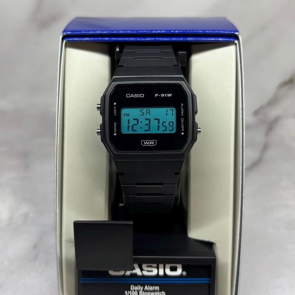 Custom Black Casio F91W Blue Screen Mod | WatchCharts Marketplace