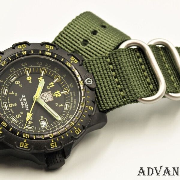Luminox Men's 45mm Recon Point Man Black Dial Green Nylon Strap Watch ...