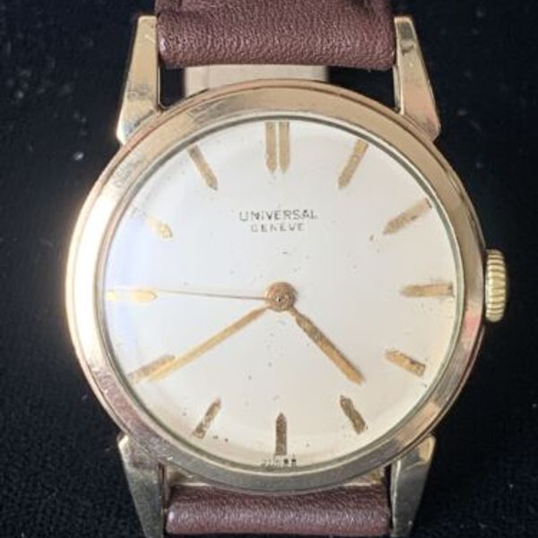 Universal Geneve Vintage Mens Manual Wind Watch 231 10k GF Bezel SS ...