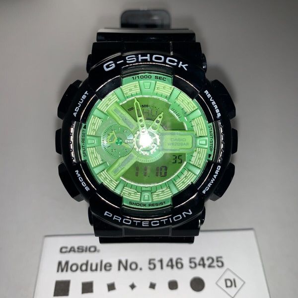 Casio G-Shock Mens Analog-Digital Watch Black Band Green Hyper Color GA-110B-1A3 | WatchCharts ...