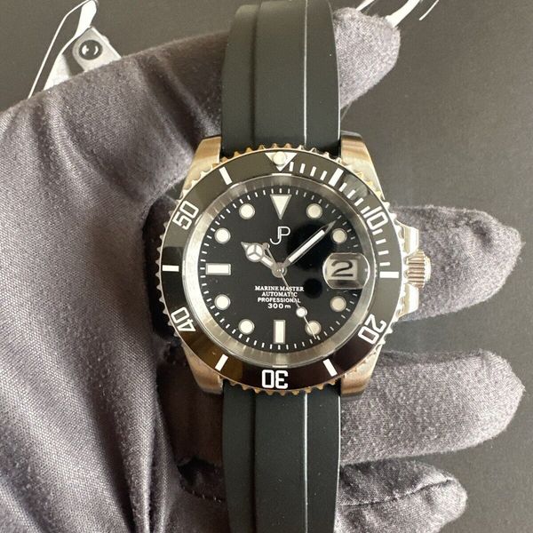 seiko nh35 JP custom Automatic watch 40mm, Black Resin/rubber Strap ...