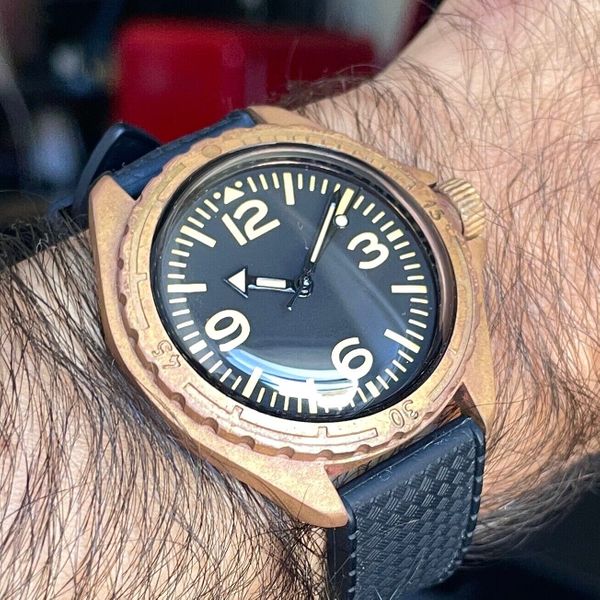 Custom Brass Vostok Komandirskie Mod, Patina case and bezel, EU Seller ...