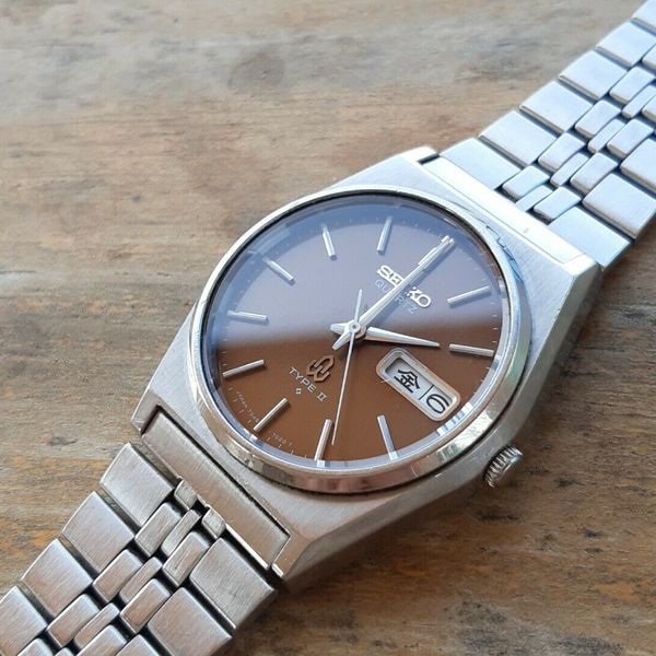 Vintage Seiko Quartz Type II (SQ) JDM 7546 7050 Kanji August 1978 Brown ...