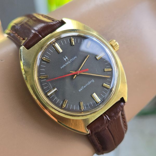 Vintage HAMILTON men's automatic watch cal.821 17Jewels swiss Grey dial ...
