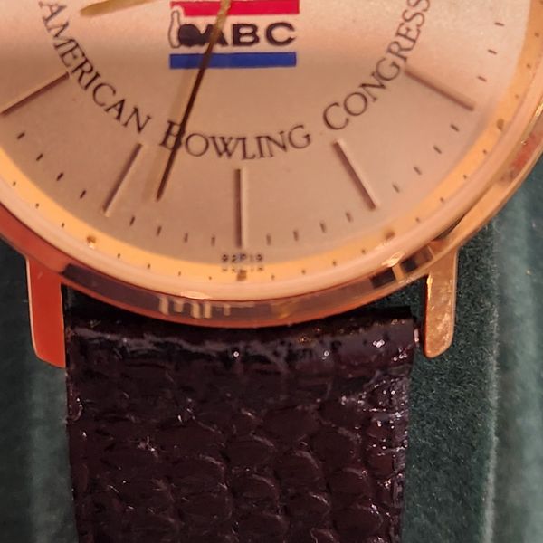 Mens Bulova Watch. American Bowling Congress 300 Game. 92P19. Original ...