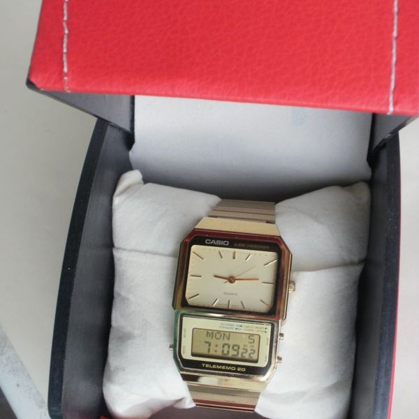 Casio telememo 20 Japan original men's digital analog vintage wrist ...