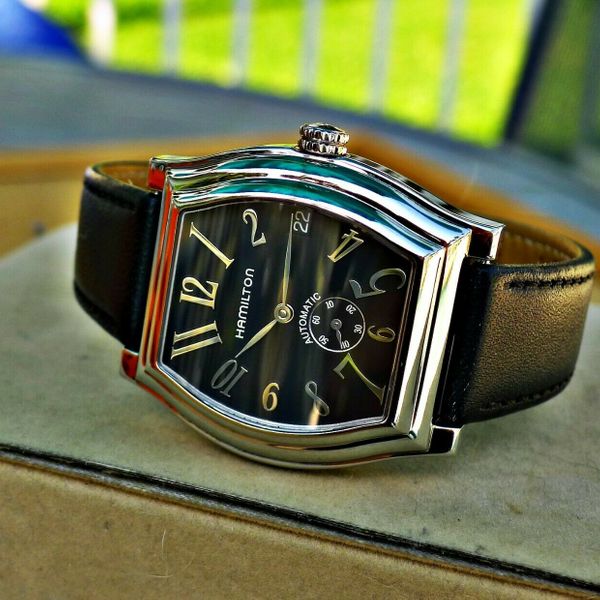 HAMILTON DODSON MEN'S AUTOMATIC DRESS WATCH WITH ETA 2895 CURVED ...