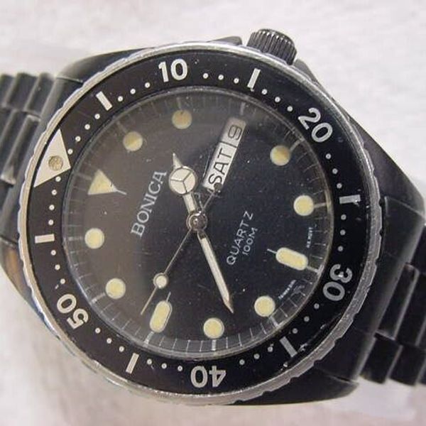 Vintage large antique DIVE DIVER DIVING BONICA mens watch | WatchCharts ...
