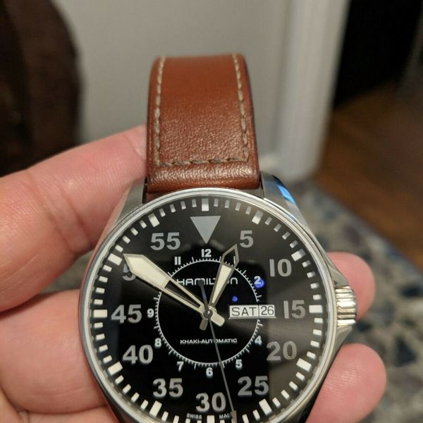 Hamilton Khaki Aviation Pilot Automatic H64715535 Wrist Watch for Men ...