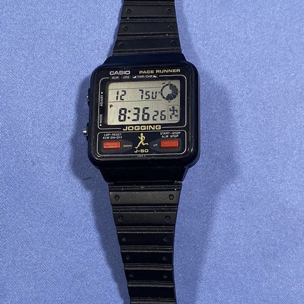 Rare vintage Casio J-50 Mod. No. 208 Jogging Watch new battery | WatchCharts Marketplace