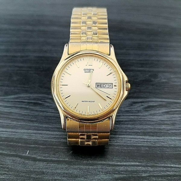 Citizen Watch 5500-S24485 SMK Quartz Watch Gold Tone Day Date ...