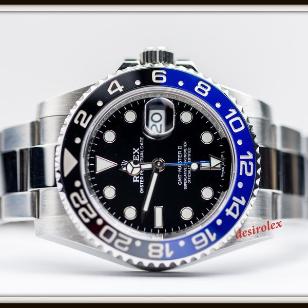 FSOT: Rolex 116710BLNR GMT MASTER 2 Batman Black/Blue Oyster Full Set ...