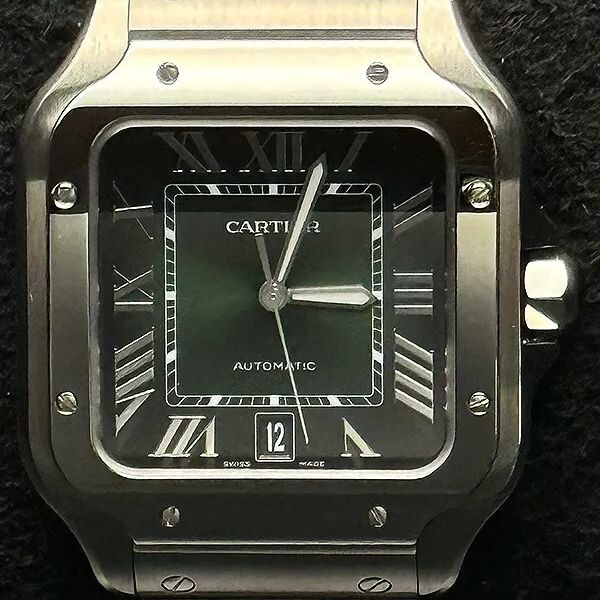 Cartier Santos de Cartier Large Green Roman Stainless Steel WSSA0062 ...