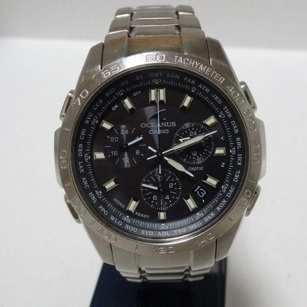 CASIO Oceanus OCW 600TDJ Solar Radio Watch Blue Dial Titanium Japan ...