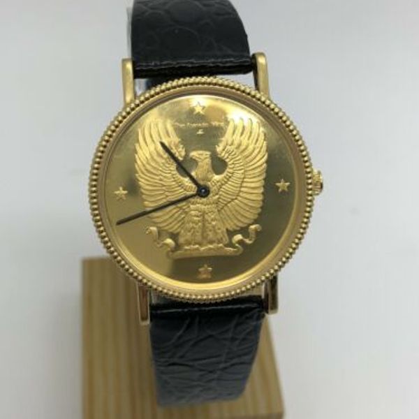 1988 Franklin Mint Gold Coin Style EAGLE WATCH Sterling Dial - New ...