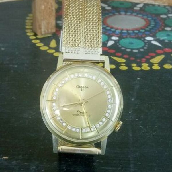 Omega 21 Electra Windomatic Gold Toned Wind-Up Wristwatch Circle of ...
