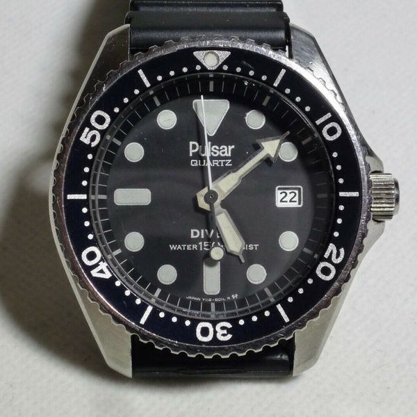 Rare Vintage Pulsar by Seiko Quartz Y112 6019 Mens Divers Watch 150m ...