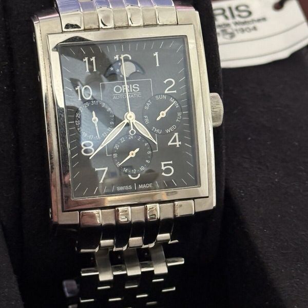 ORIS Rectangular Complication MoonPhase Automatic Watch 582 7658 4034 ...
