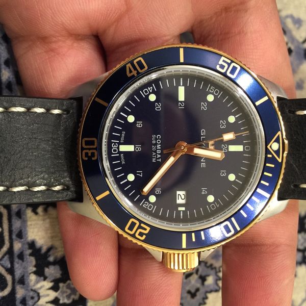 Glycine Combat Sub Blue Two Tone | WatchCharts Marketplace