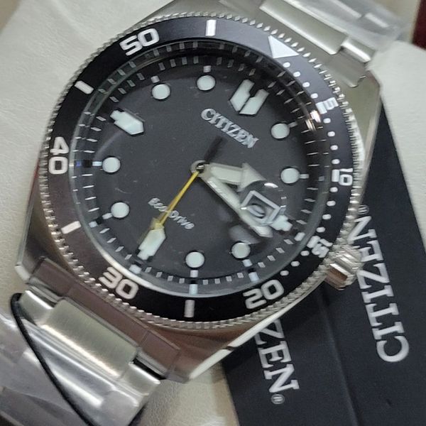 NEWâ Citizen Eco-Drive Sports Black Dial Stainless Steel Men's Watch ...