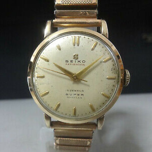 Vintage 1955 SEIKO mechanical watch [SUPER] 15 Jewels Antishock 14K Gold Filled | WatchCharts ...