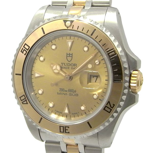 "Boys" [Used] Tudor Prince Date Mini Sub 73193 Automatic Automatic Gold ...