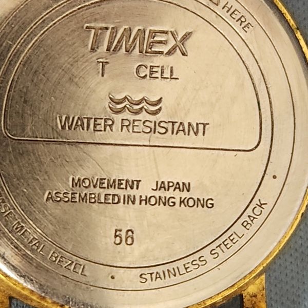 Vintage Timex T Cell Womenâ s Watch White dial and Gold Tone case New ...