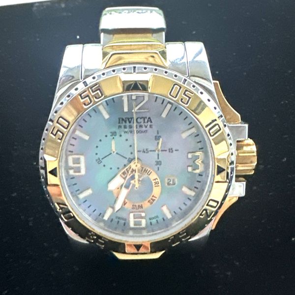 Invicta Reserve Excursion Chrono Blue MOP Dial Two Tone Swiss Mens ...