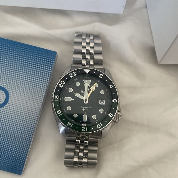 Seiko 5 GMT Automatic Green Sprite/starbucks Watch, Barely Used ...