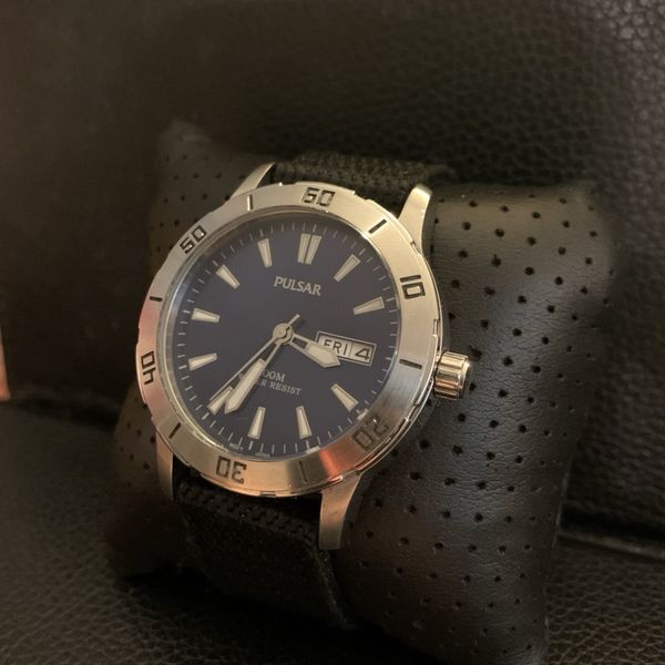 Vintage Menâ s Seiko Pulsar Stainless Dive Watch VX43-X034 Blue Great ...
