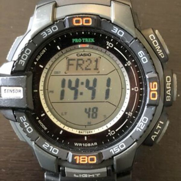 Casio Pro Trek PRG-270 Tough Solar Outdoor Altimeter Barometer Compass ...