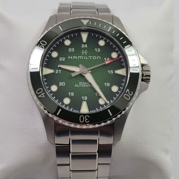 Hamilton Khaki Navy Scuba Automatic Green Dial Stainless Men's Watch ...