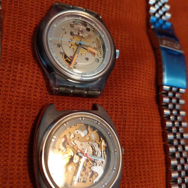 Skeleton Watch lot Citizen Swatch works Seiko bracelets one NOS divers ...