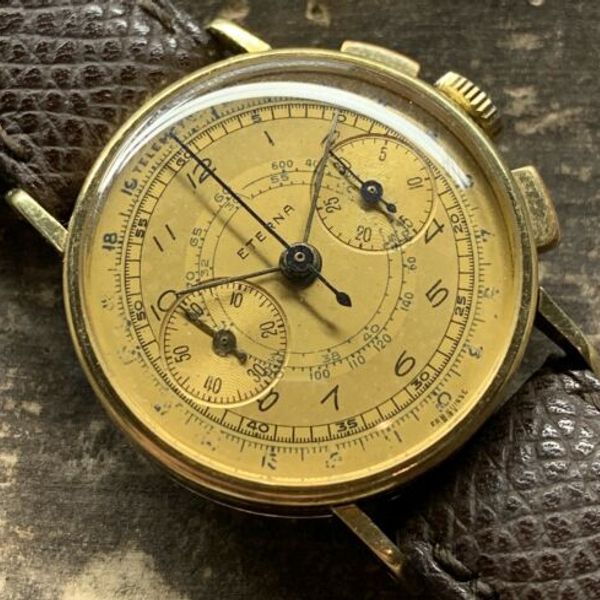 1940s 14 YG Eterna Baby Chronograph Valjoux 69 Cylinder Case ...