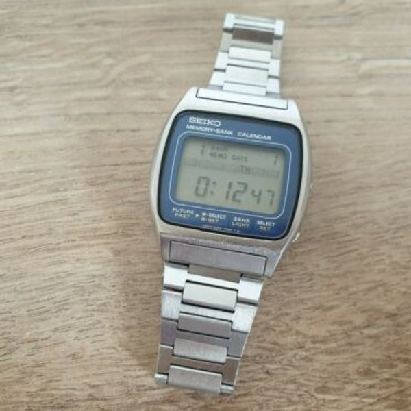 (as is) SEIKO M354-5020 Memory-Bank EXTREMELY RARE Steel Digital Watch ...